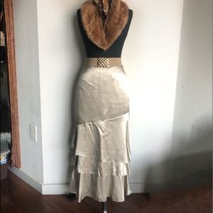 Skirts | Stunning Asymmetric Tiered Silk Ruffle Maxi Skirt | Poshmark
